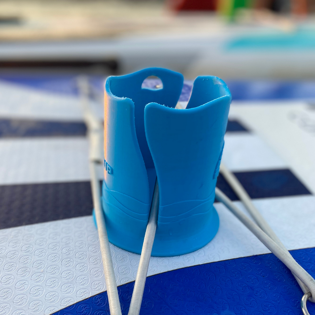 Floatsup Cup drink holder and other paddle boarding accessories.